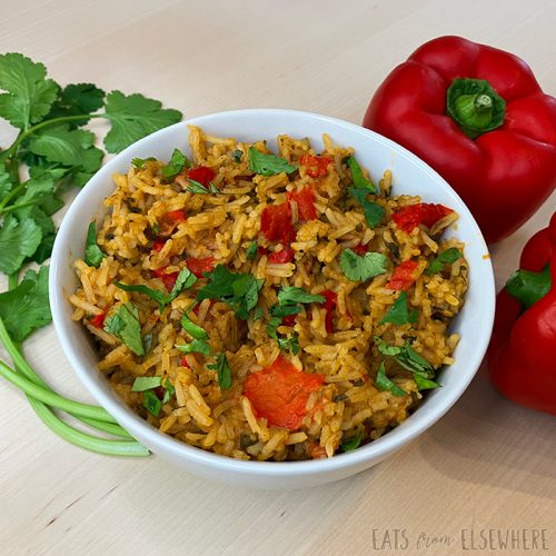Flavorful Spanish Rice with Roasted Red Peppers